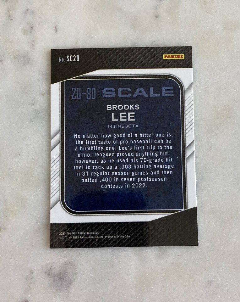2023 Prizm 20-80 Scale #SC20 Brooks Lee RC SP Minnesota Twins MINT | eBay