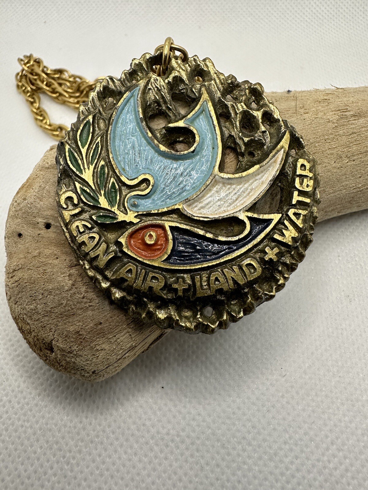1960s FSS CLEAN AIR + LAND + WATER Cast Brass Medalli… - Gem