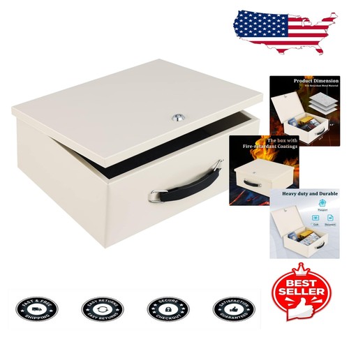 Compact Fireproof Storage Box with Key Lock - Perfect for Valuables ...