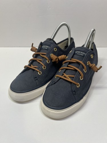 Sperry Top Sider Navy Blue Canvas Slip On STS90550 Women's Size 8 Boat ...