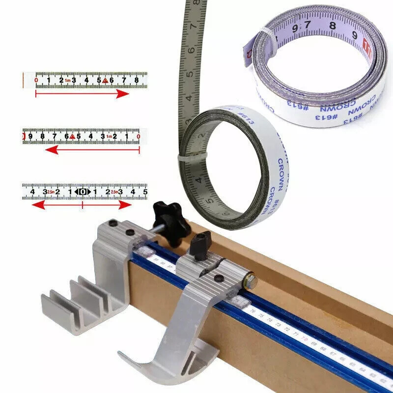 Stainless Steel Miter Track Tape Measure Self Adhesive Stick Ruler ...