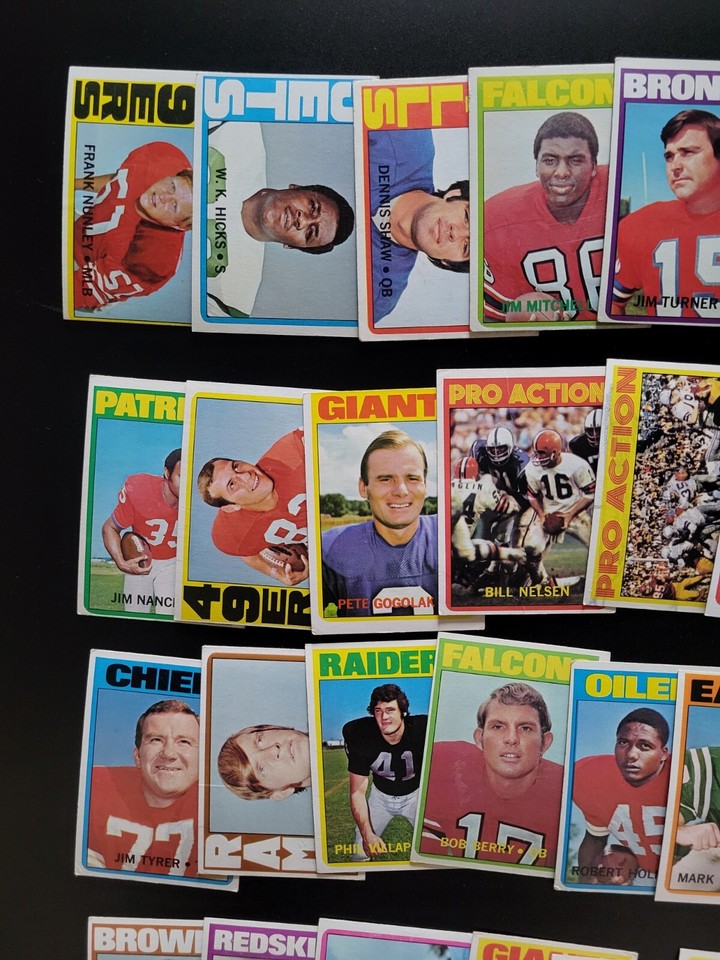 1972 Topps Football Card Lot - 97 Cards - NY Giants | New England ...