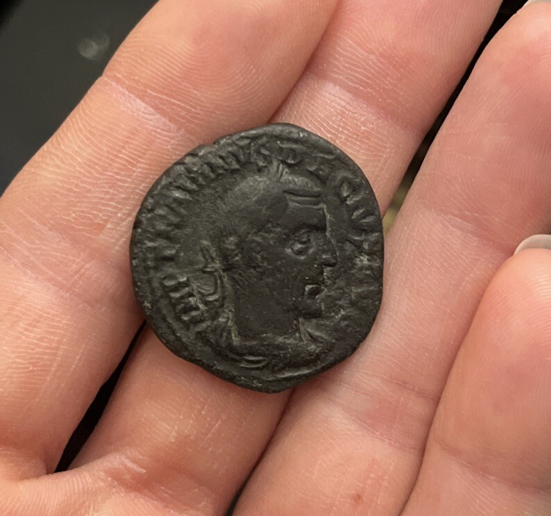 EMPEROR TRAJAN DECIUS Ancient Roman Coin Sestertius 251AD LION BULL ...