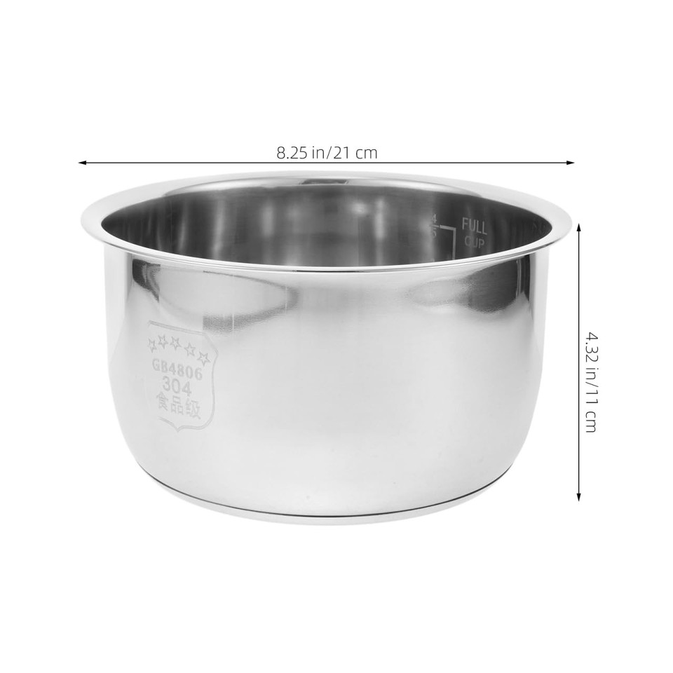 304 Stainless Steel Rice Cooker Inner Pot Non Stick 3L Replacement ...