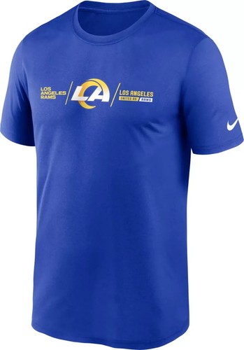 Nike Men's Los Angeles Rams Horizontal Lockup Royal T-Shirt Dri-Fit ...