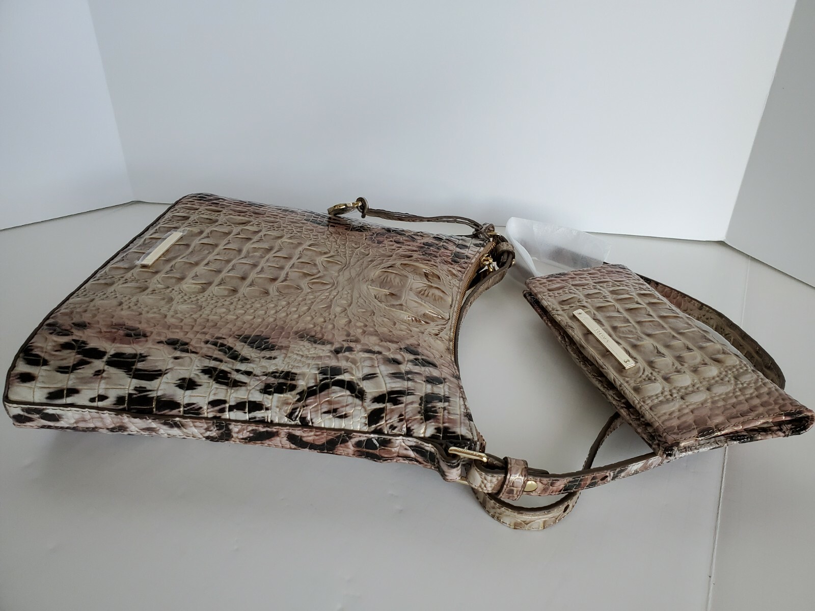 🌹Brahmin Katie Crossbody Prowl Ombre Leather Cheetah Messenger Bag ...