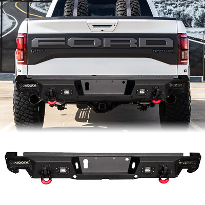 Vijay For 2017-2020 Ford F150 SVT Raptor Steel Rear Bumper W/Winch ...