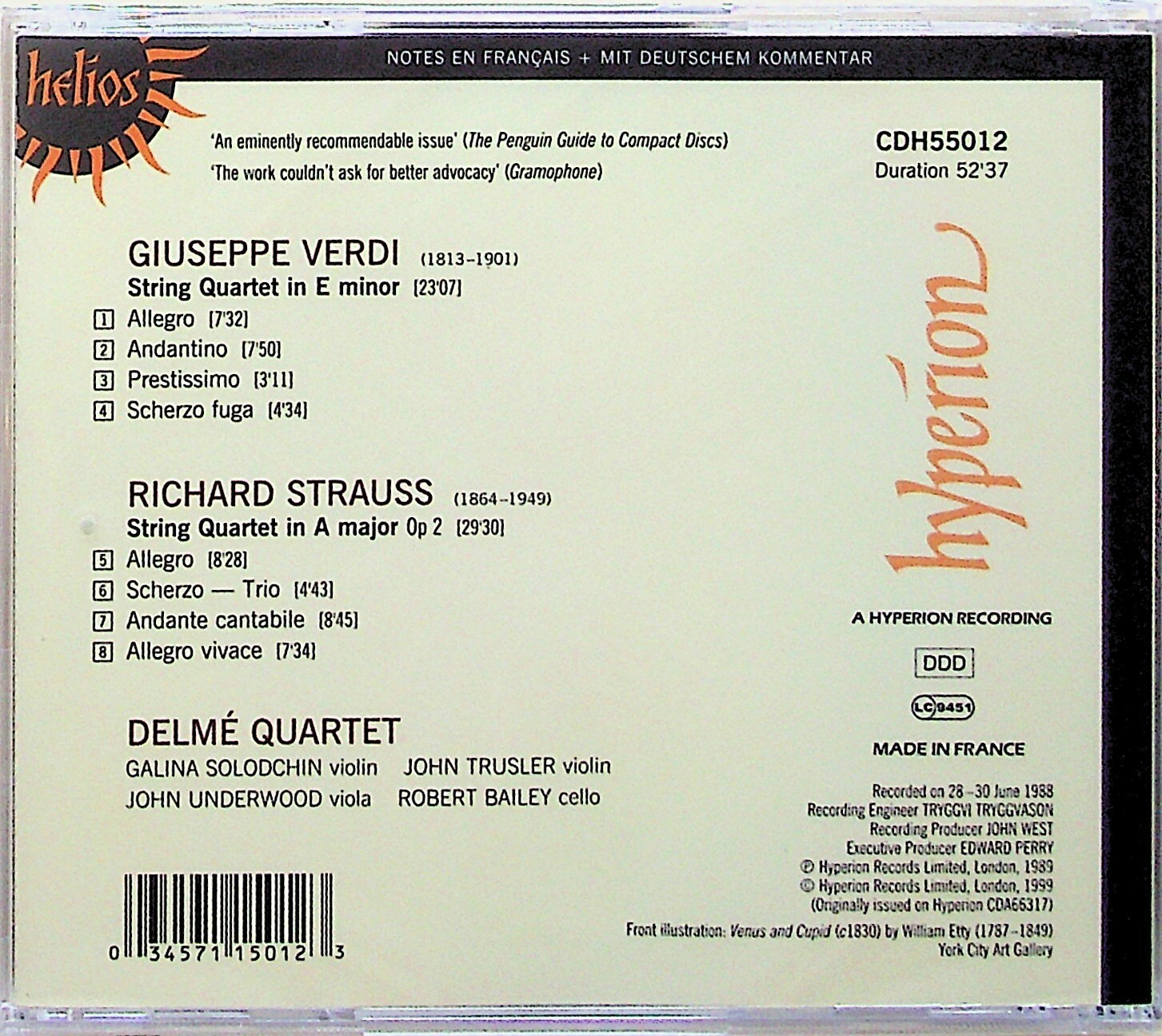 Verdi%2C+Strauss%3A+String+Quartets+%281990%29 for sale online | eBay