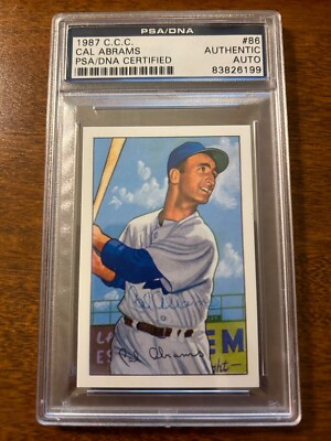 Cal Abrams 1987 CCC 1952 Bowman Reprint Dodgers Signed Autograph Auto ...