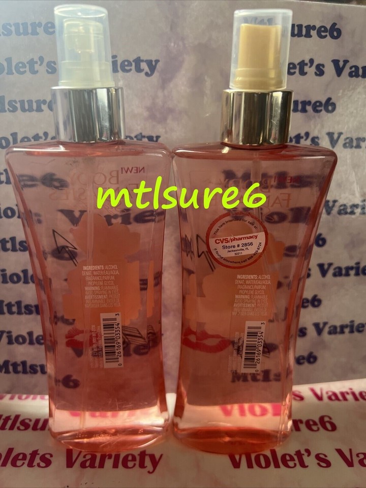 2 Body Fantasies Sweet Primrose Kiss Spray 8 oz FULL WITH CAP NEW ...