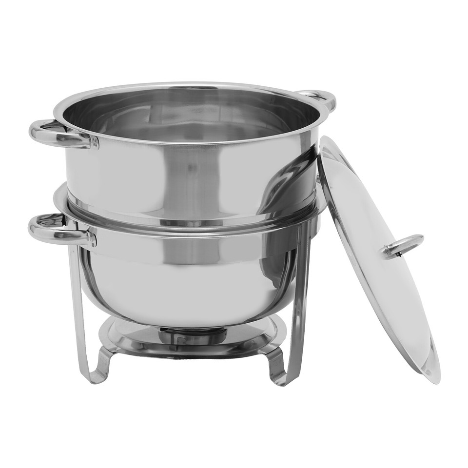 Round Chafing Dish W/Lid 14.2QT Buffet Server Chafer Food Warmer ...