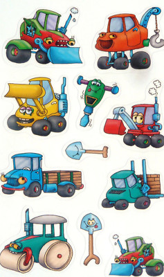 Digger Stickers childrens card making decoration labels for kids 53705 ...