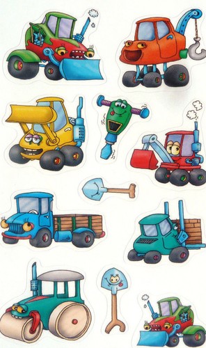 Digger Stickers childrens card making decoration labels for kids 53705 ...