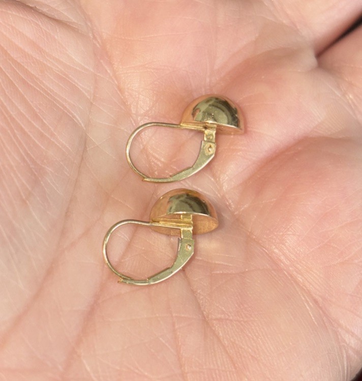 14k Yellow Gold Half Round Lever back Earrings 3/4 -1.5g | eBay