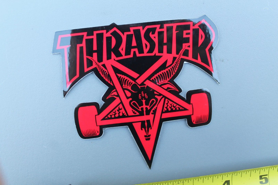 Thrasher Skateboards Goat Red Black Satan Punk Z79A OG Skateboarding ...