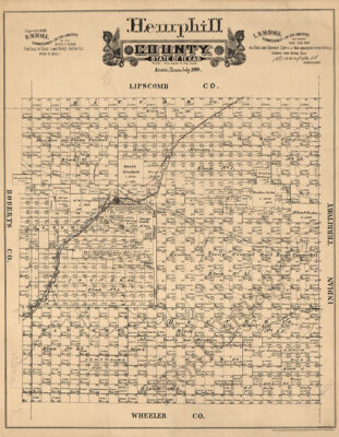 Map of Hemphill County Texas 16x20 | eBay