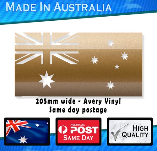 Australian Flag Decal Sticker GOLD 205mm . Avery Vinyl Aussie Oz ...