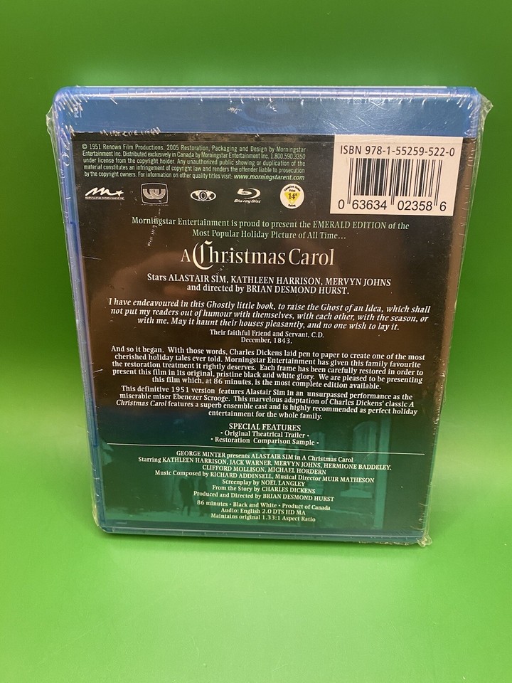 A Christmas Carol Blu-ray Emerald edit Alastair Sim Scrooge 1951 ...
