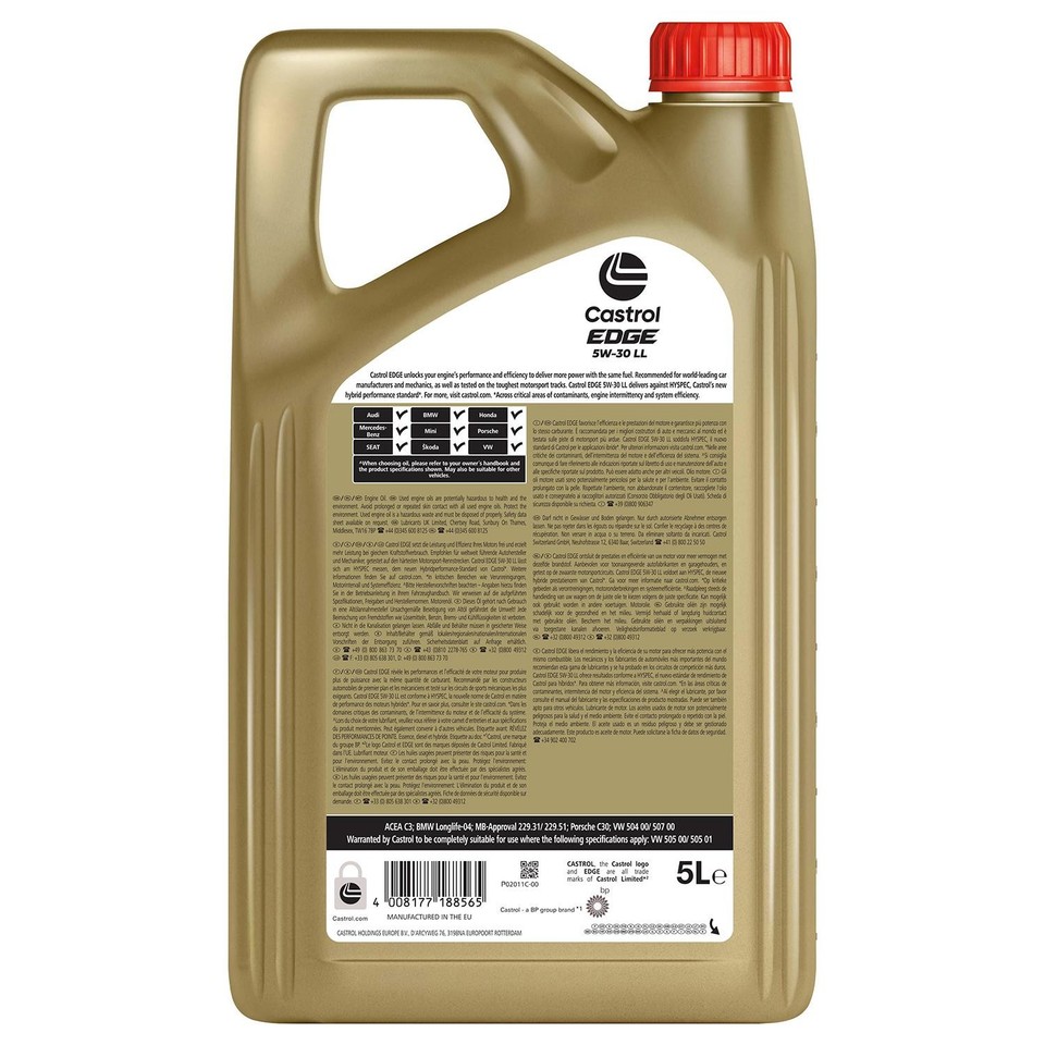 Castrol EDGE 5W-30 LL Engine Oil Fully Synthetic with Hyspec Standard ...