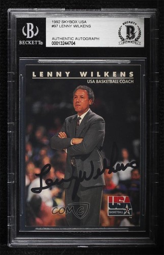 BAS 1992 Skybox USA Lenny Wilkens #97 BGS Authentic Auto HOF | eBay