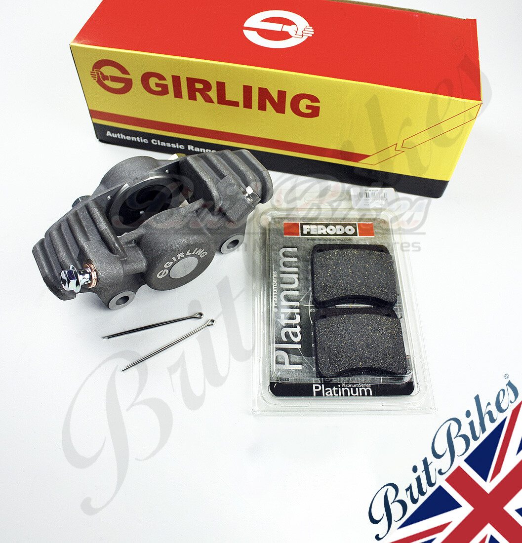 GIRLING BRAKE CALIPER CP2696 & FERODO PADS BSA TRIUMPH - 60-4101, 99 ...