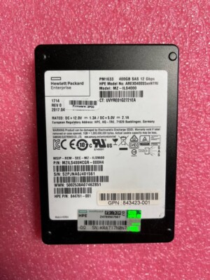 844761-001 400gb SAS 12gbps PM1633 MZ-ILS4000 AREX0400S5xnNTRI w ...