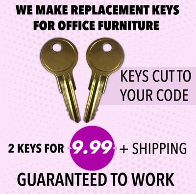 2 KNOLL File Cabinet Keys H6001-H6250 Office Furniture Keys Cut to Code ...
