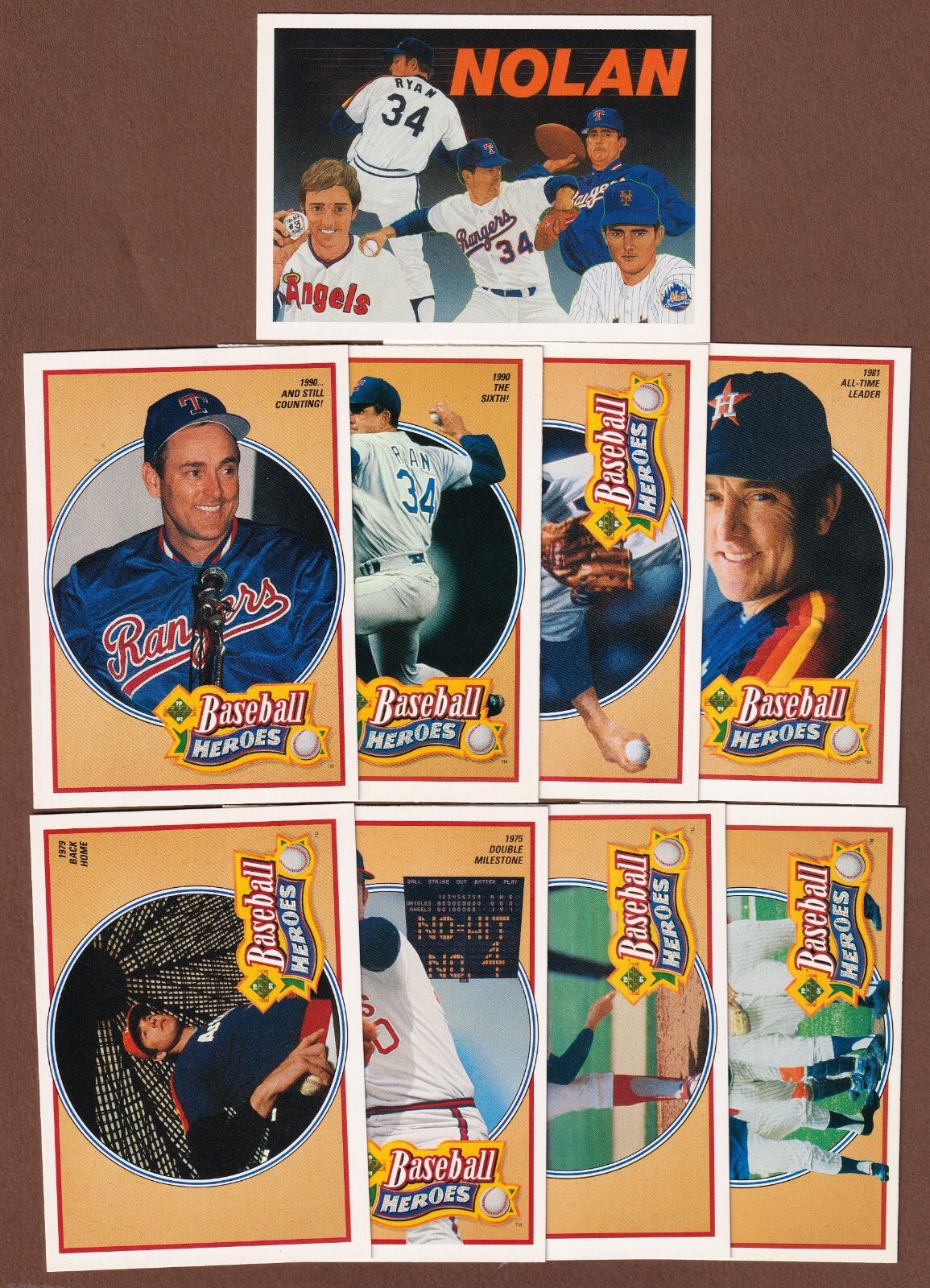 1991 Upper Deck NOLAN RYAN Heroes 10 Card Set w/out Header - HOF - 892 ...