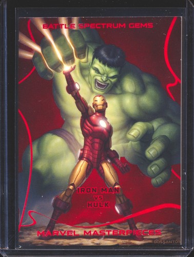 2022 MARVEL MASTERPIECES IRON MAN VS. HULK BATTLE SPECTRUM GEMS RED /50 ...