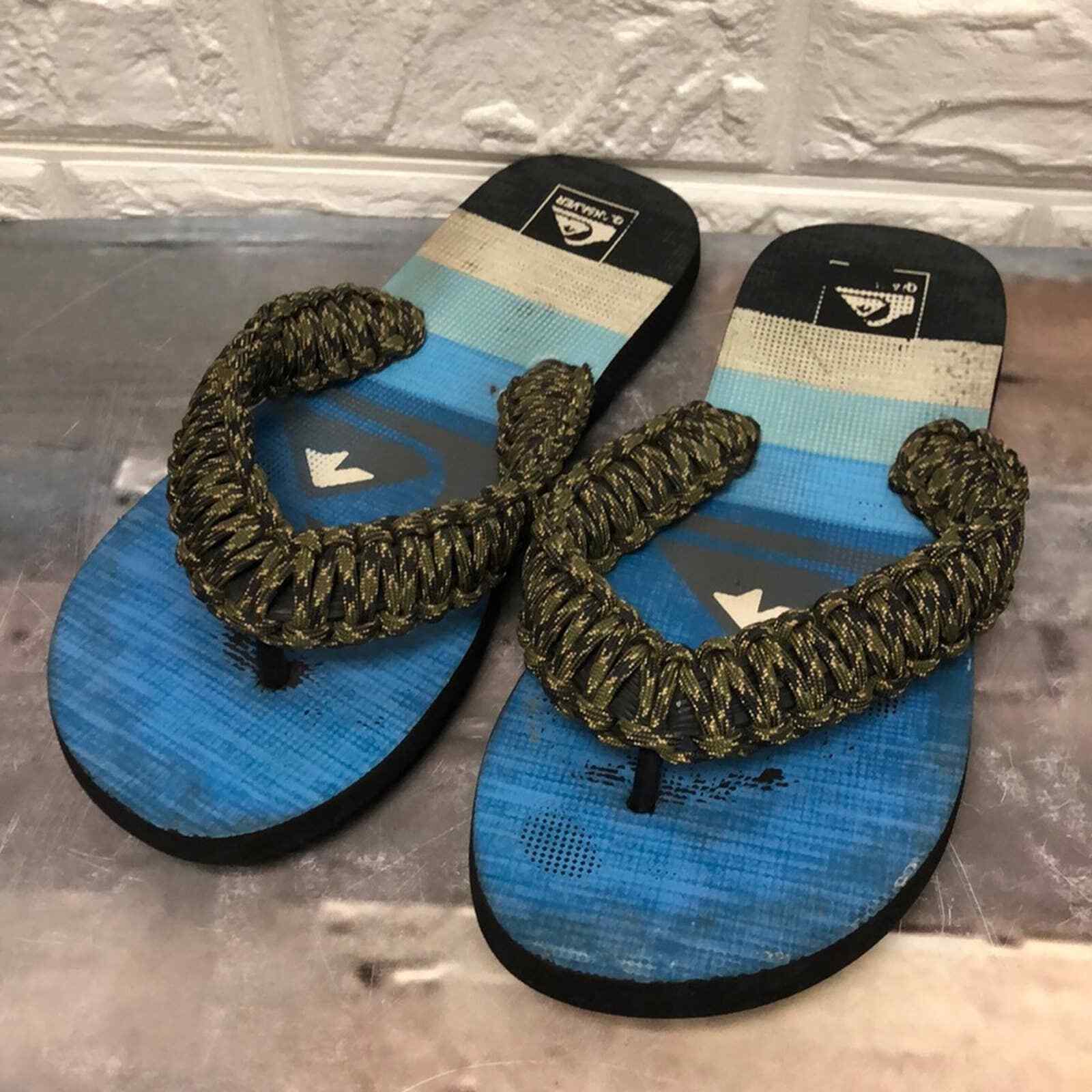 Quicksilver camo paracord braided flip flops mens san… - Gem