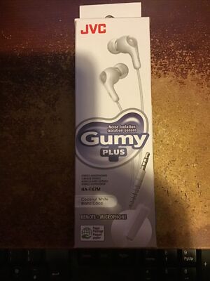 JVC GUMMY PLUS WHITE IN EAR EAR PHONES & MIC BIRTHDAY MUSIC LISTENING ...