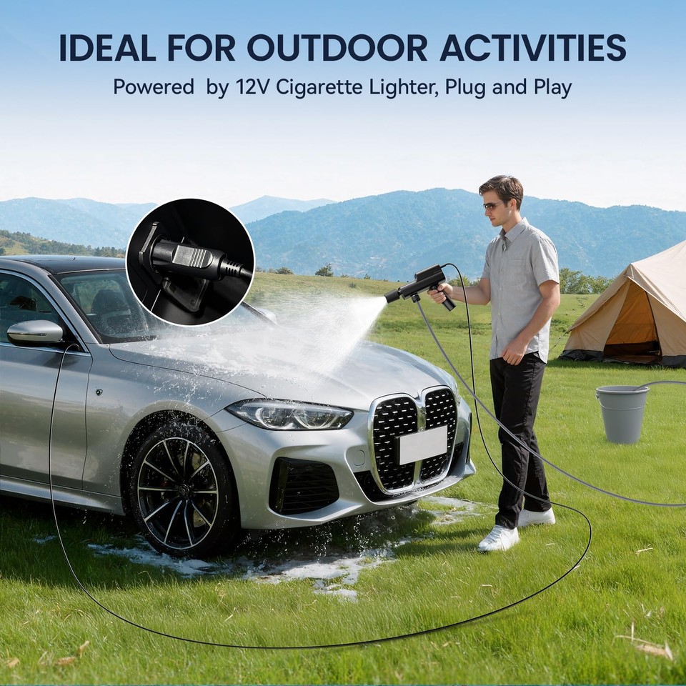 Cordless Pressure Washer 12000mAh Battery, Jet Wash 30-60 Min Black ...