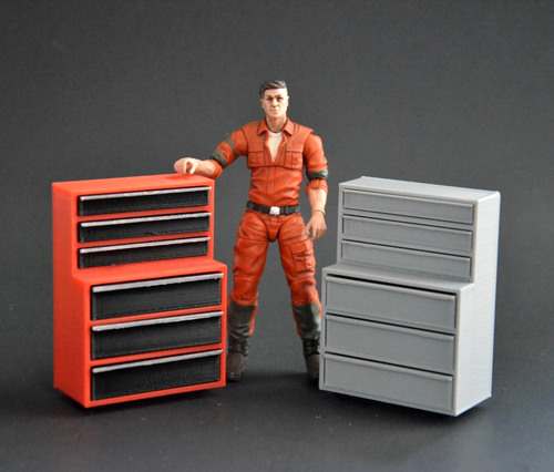 CUSTOM GARAGE TOOL CART BOX DIORAMA DISPLAY 3.75 (1:18) STAR WARS GI ...