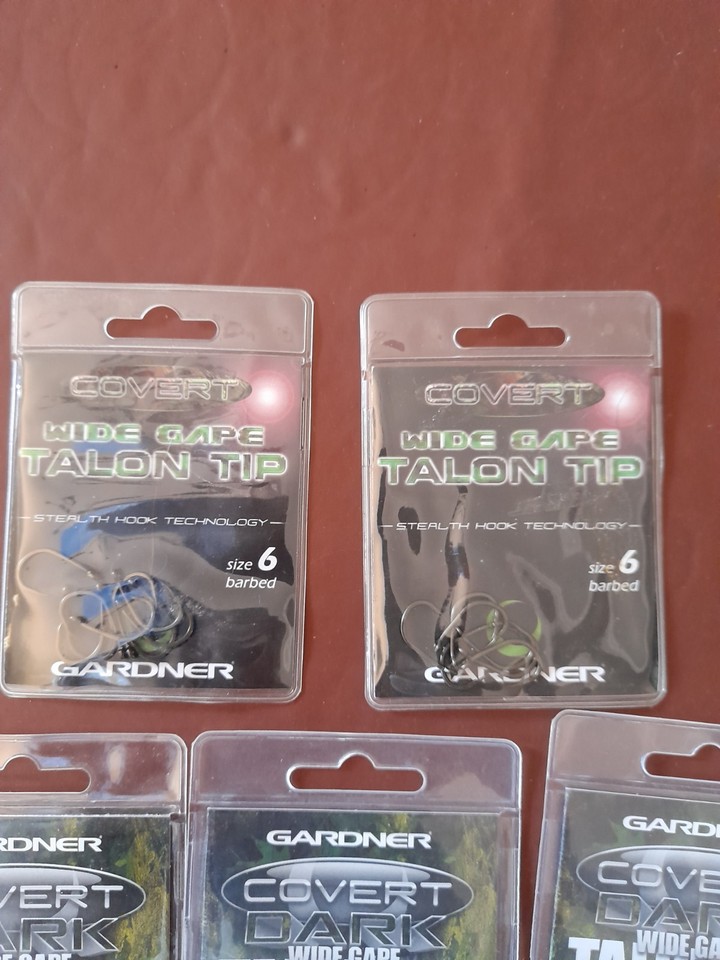 carp tackle Gardner covert wide gape talon tip hooks bundle | eBay UK
