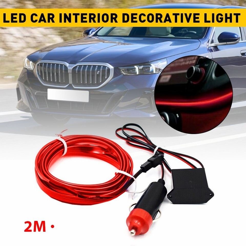 Car Universal Interior Decor Atmosphere Wire LED Light Lamp Strip Trim ...