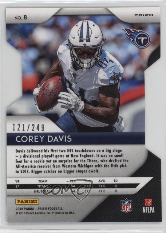 2018 Panini Prizm Orange Prizm /249 Corey Davis #8 | eBay