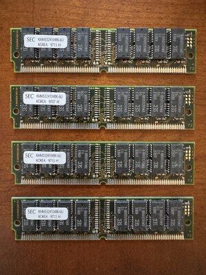 64MB (4 x 16MB) Page Frame RAM 72 pin SIMMs KMM5324104BK-6U Samsung ...