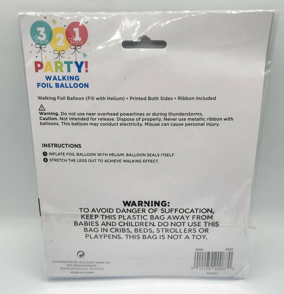 321 Party! Walking, Foil Balloon. Unicorn, at 32in. Sealed New. | eBay