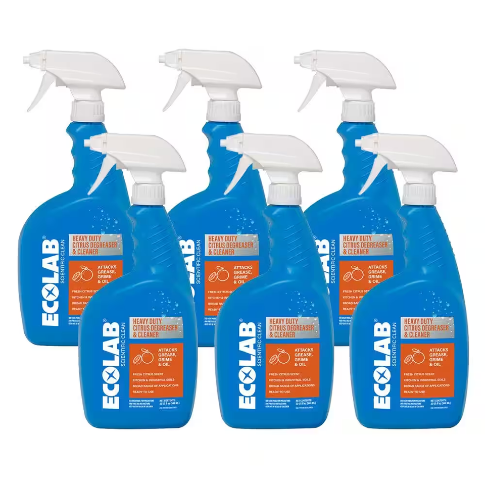 Ecolab Heavy Duty Citrus Degreaser Cleaner Spray Grease Pro32 FL OZ 6 ...