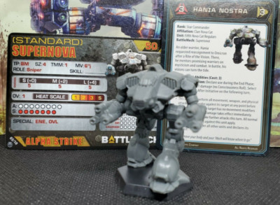 Battletech Supernova Mech + Pilot Cards Alpha Strike Clan Heavy Star ...