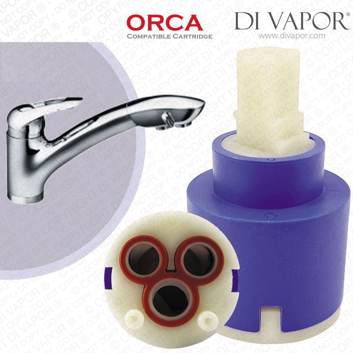 Franke Orca 40mm Single Lever Ceramic Kitchen Tap Cartridge 133.0069. ...