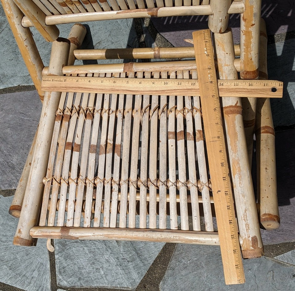 Bamboo / Cane Folding Chair Homemade ? Crafted Rattan Beach Camping ...