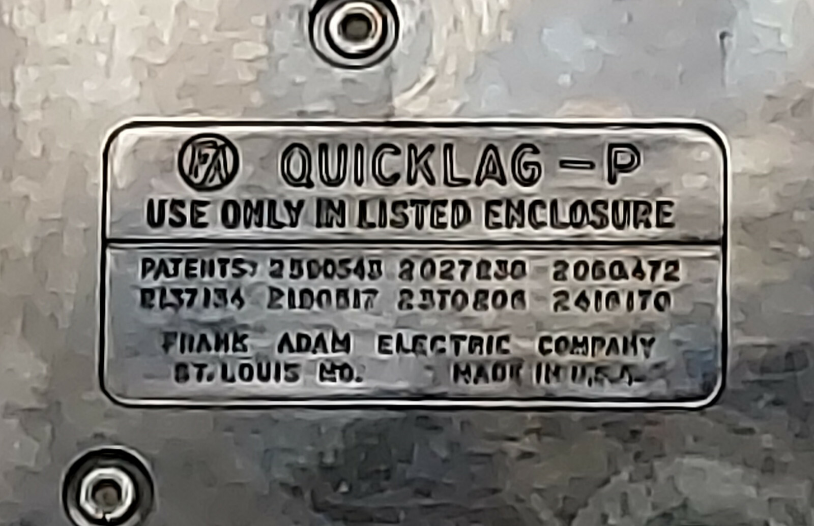 Frank Adams QuickLag-P Single Pole 20 amp 120 V-A.C. Circuit Breaker ...