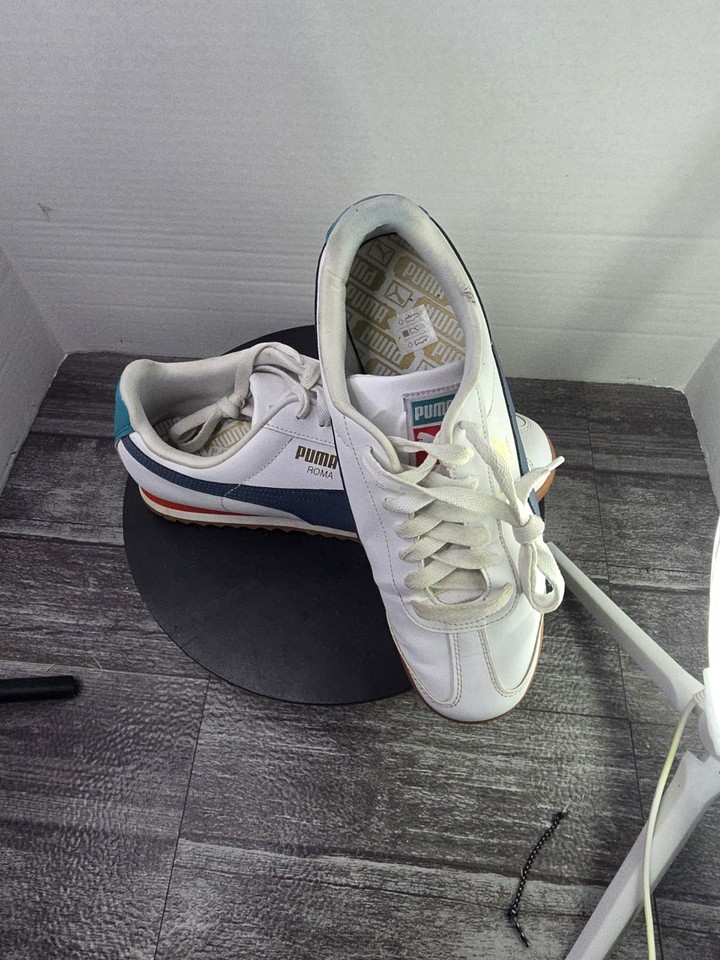 Size 9 - Puma Roma Basic Plus White Evening Sky Mens | eBay