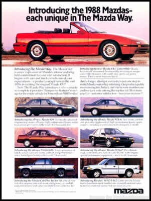 1988 Mazda Rx-7 Rx7 Convertible Vintage Advertisement Print Art Car Ad ...