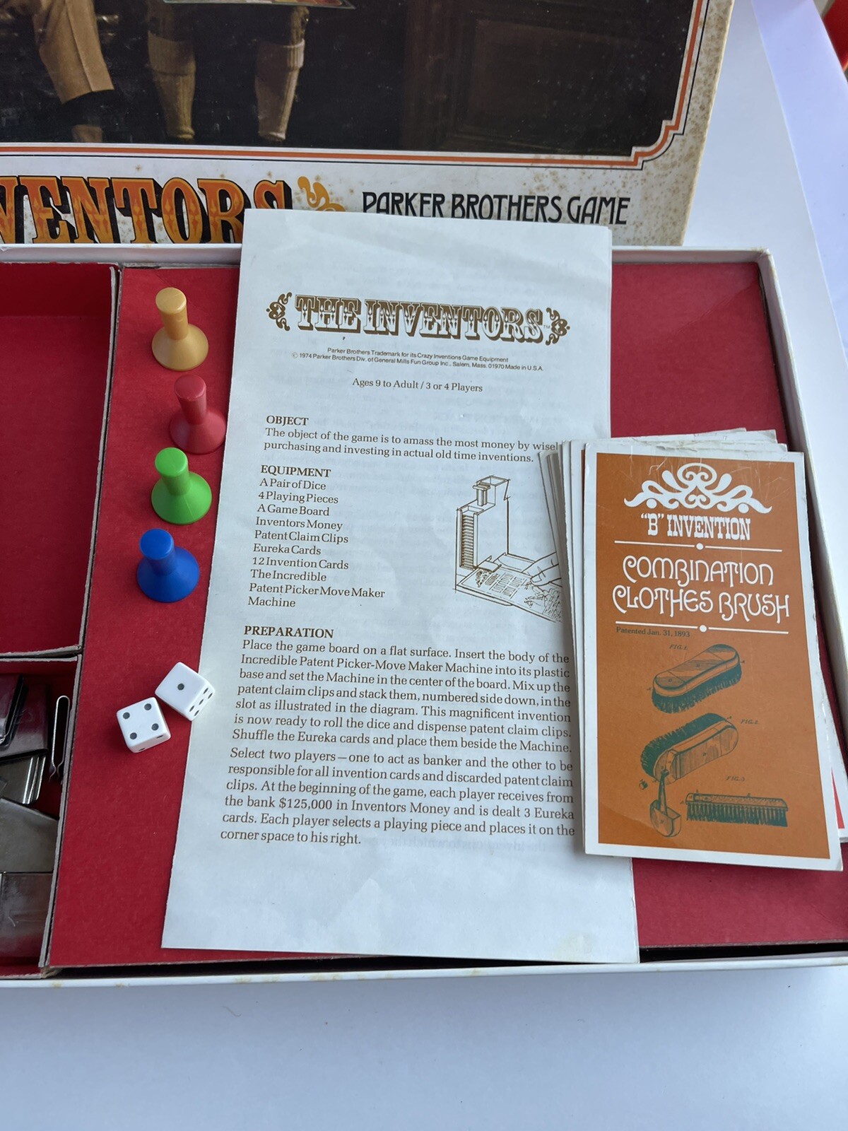 1974 The Inventors Board Game Parker Brothers Game of Crazy Inventions ...