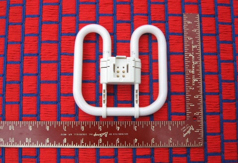 GE Compact FLUORESCENT grow light bulb 2D CFL 21w FREE T5 adapter 2700K ...