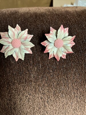 Vintage Metal Curtain Flower Push Pins tie backs Lot Of 2 G34 | eBay