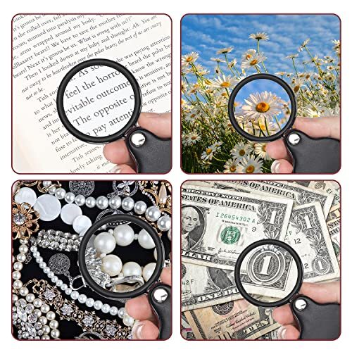 2Pk 10X Foldable Magnifying Glass w/ Protective Sheath for Reading ...