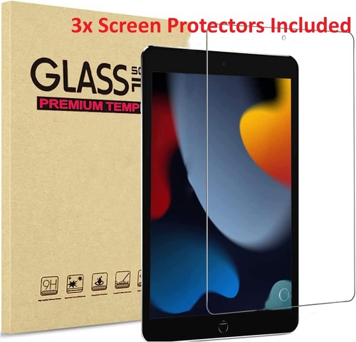3 x iPad 10.2" 7/8/9th Gen (2019/2020/2021) Tempered Glass Screen ...
